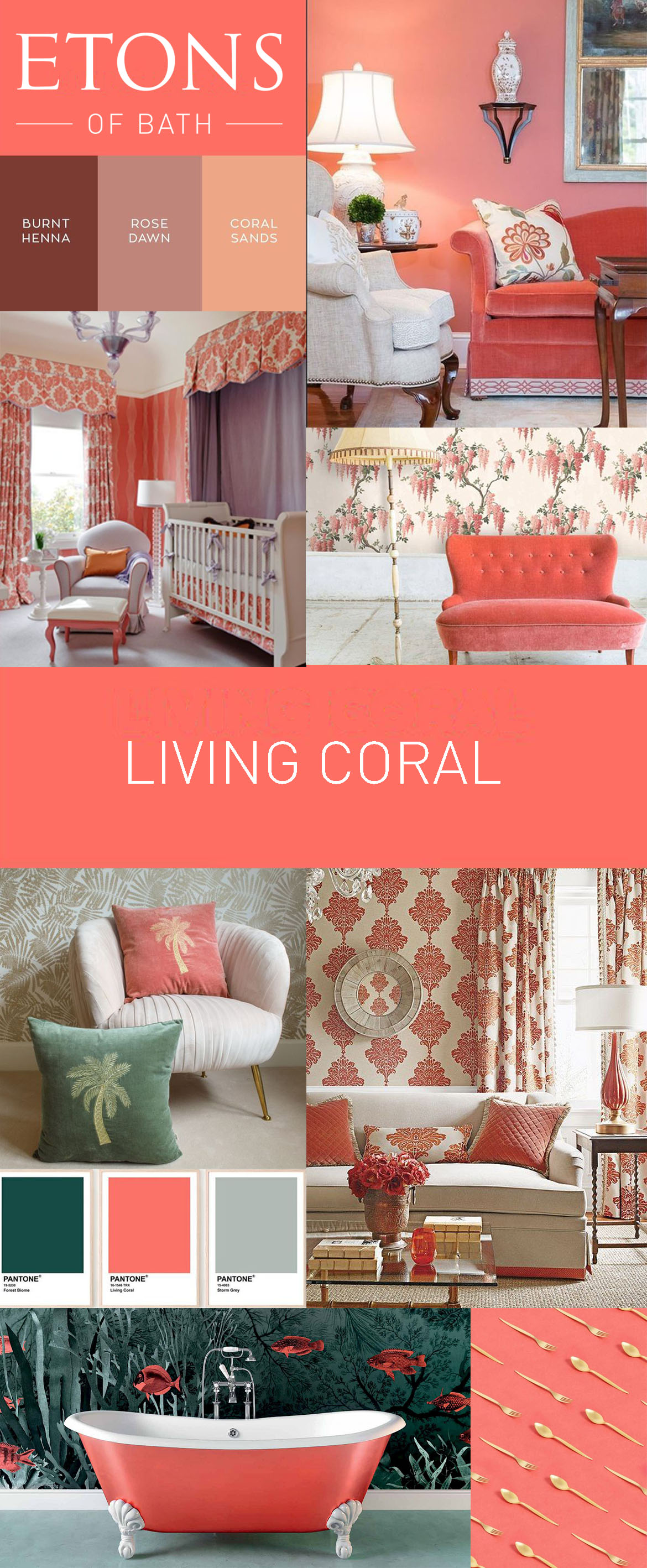 Incorporating the latest hippest Living Coral colour into your Georgian home Etons of Bath